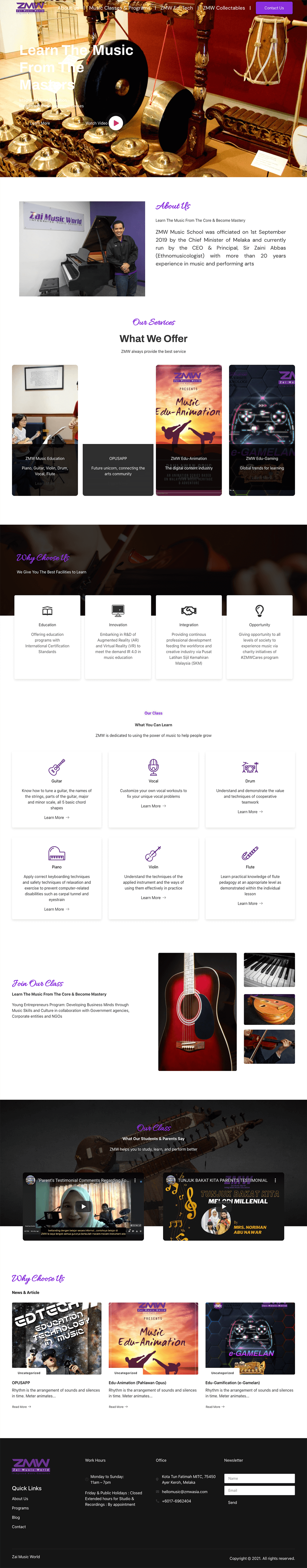 Zai Music World Website As A Service